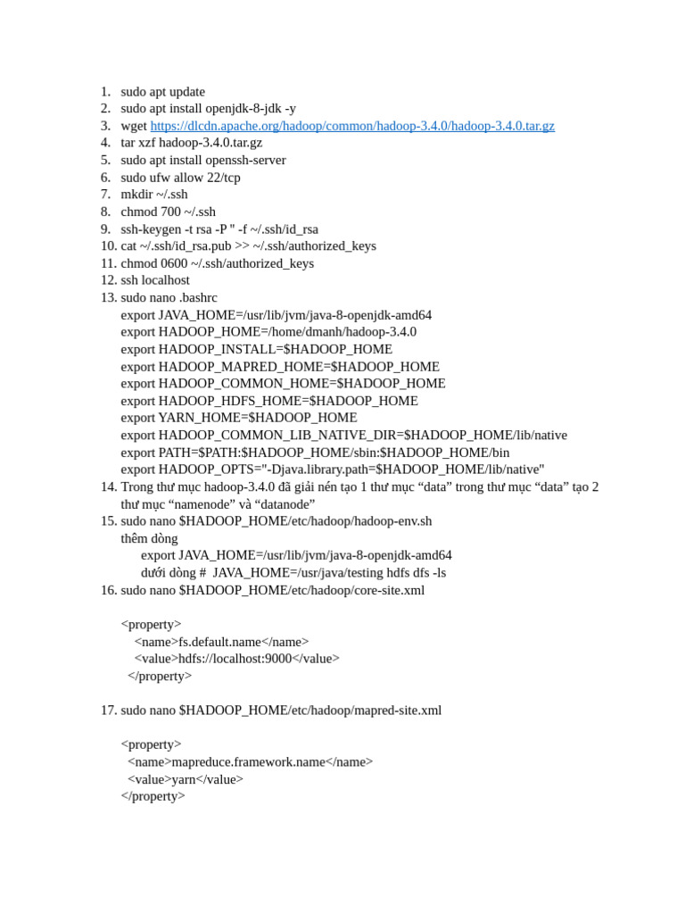 cài đặt hadoop | PDF | Computer Architecture | Operating System Technology