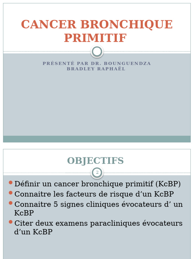 Cancer Bronchique Primitif | PDF | Cancer du poumon | Cancer