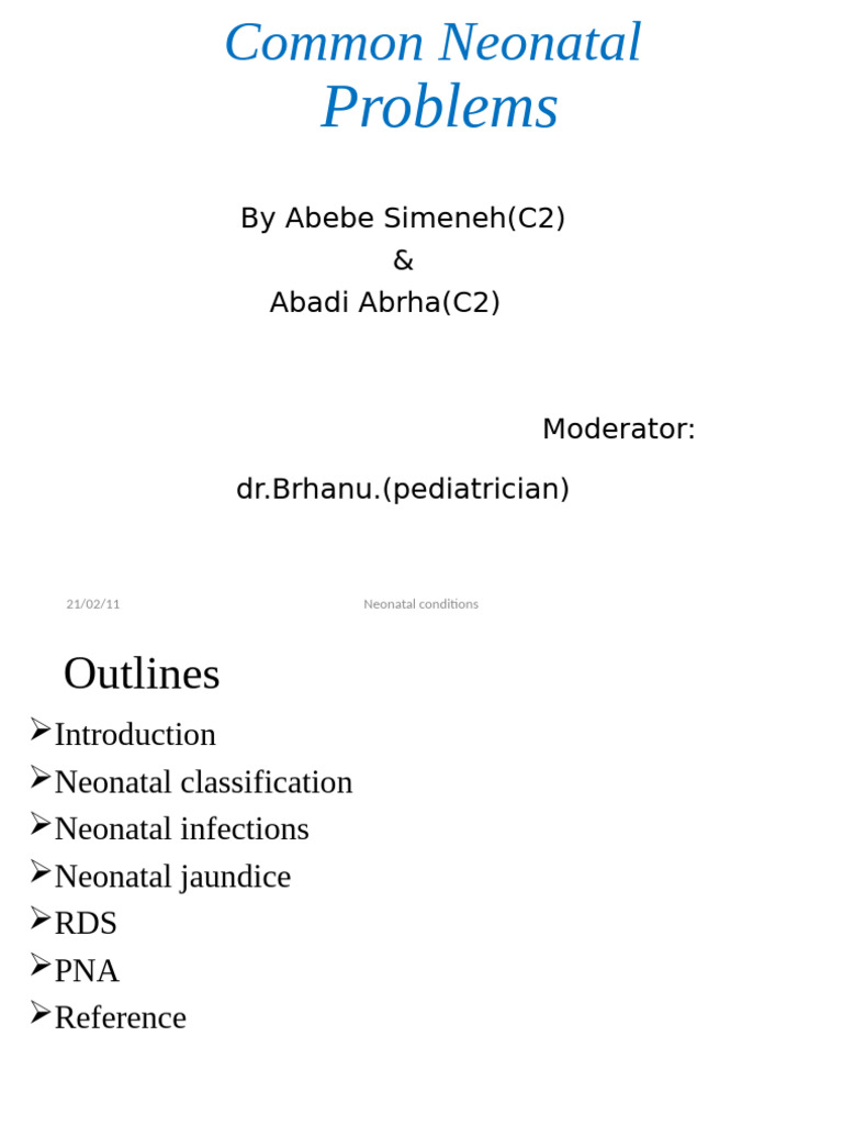 My Seminar CMN Neonatal Problems | PDF | Medical Specialties | Diseases ...