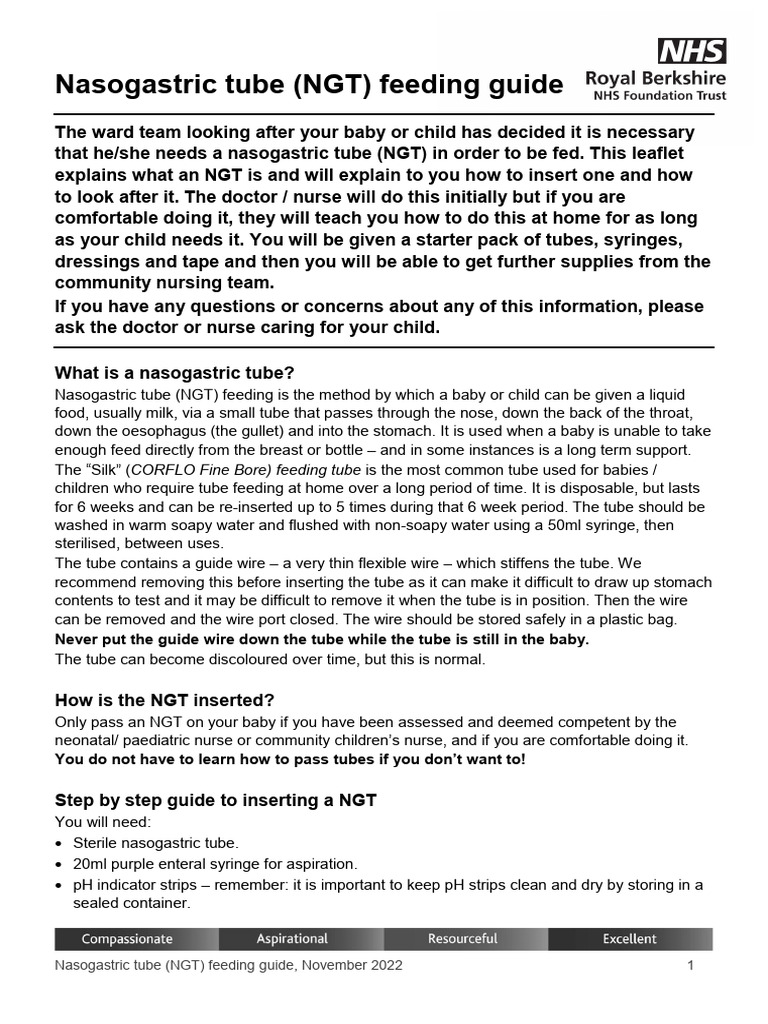 nasogastric-tube-feeding-guide_paeds-wards_nov22 | PDF | Clinical Medicine