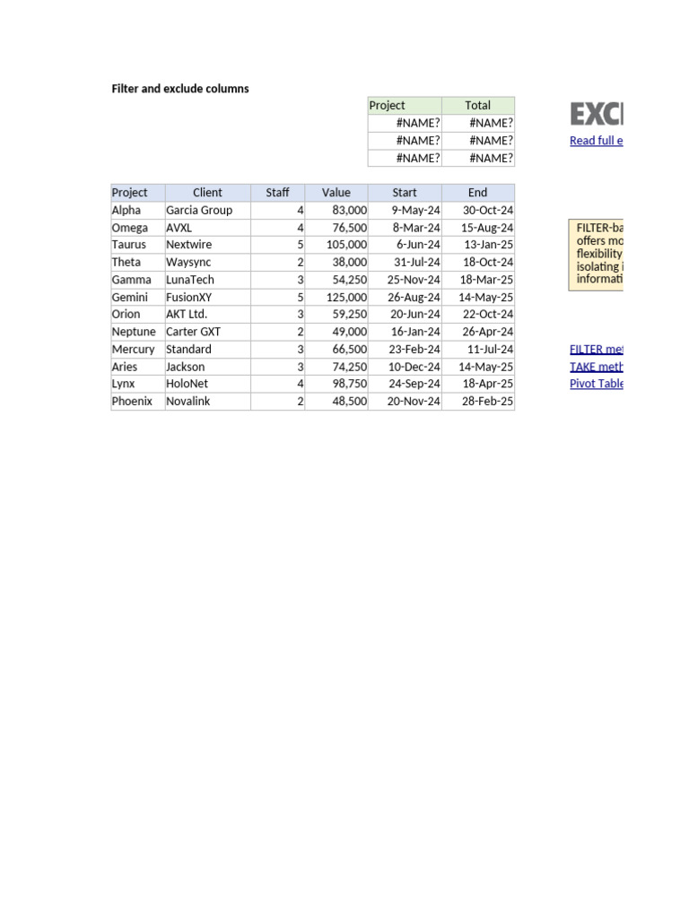 Filter and Exclude Columns in Excel | PDF | Astronomical Objects ...