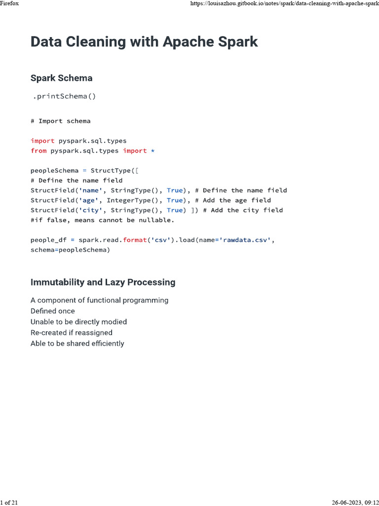 Data Cleaning Using Spark | PDF