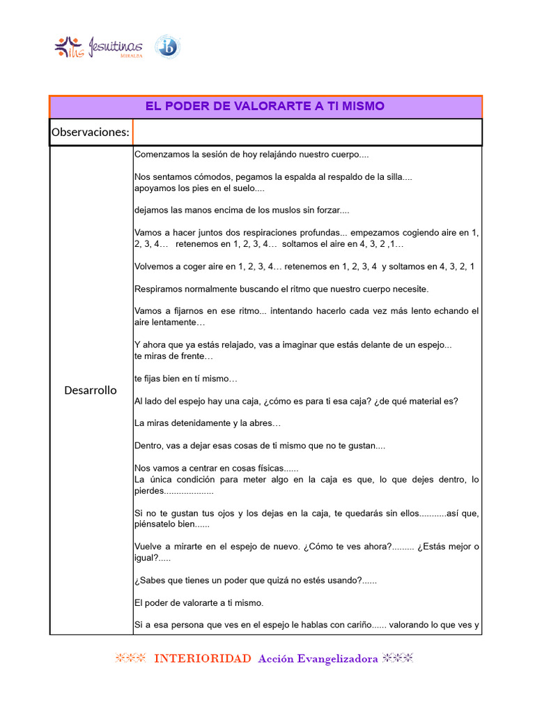 El Poder de Valorarte A Ti Mismo | PDF