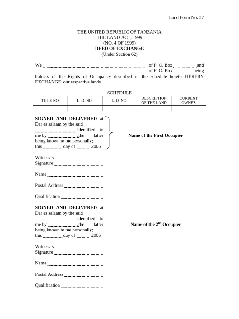 37-Deed of Exchange | PDF