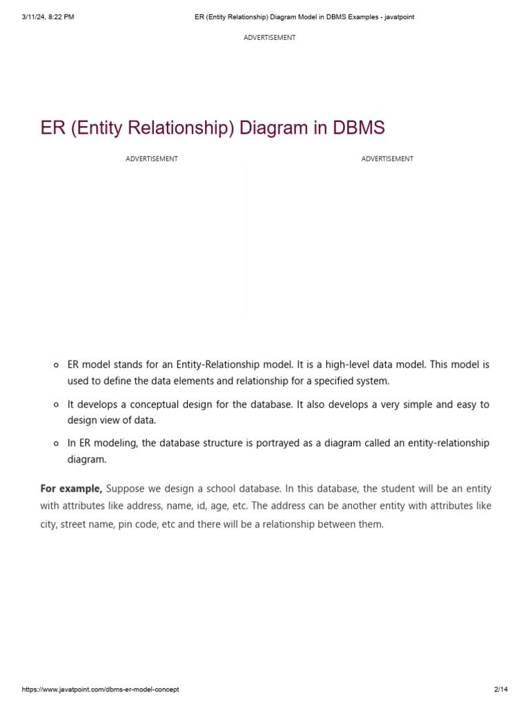 ER Diagram Examples in DBMS | PDF | Databases | Information Technology