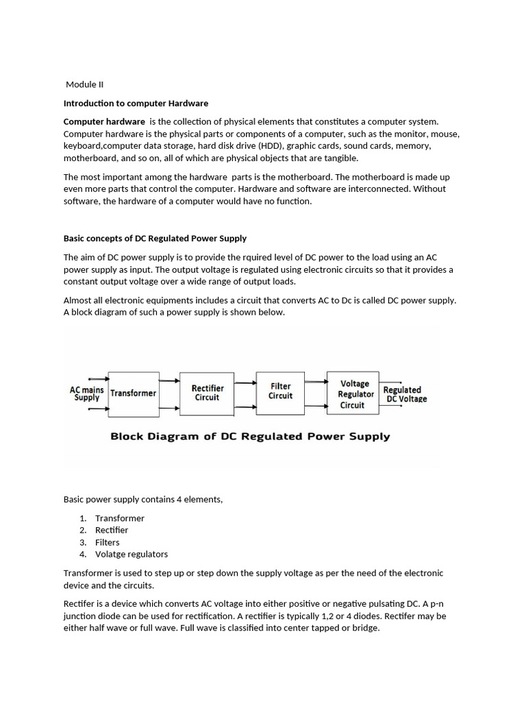 Module 2- Basics of PC Hardware | PDF | Power Inverter | Rectifier