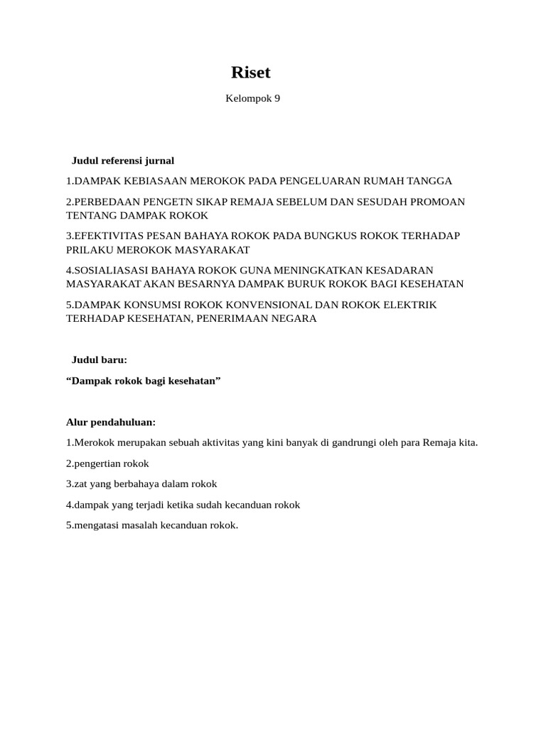 Riset: Judul Referensi Jurnal | PDF | Pengembangan Diri