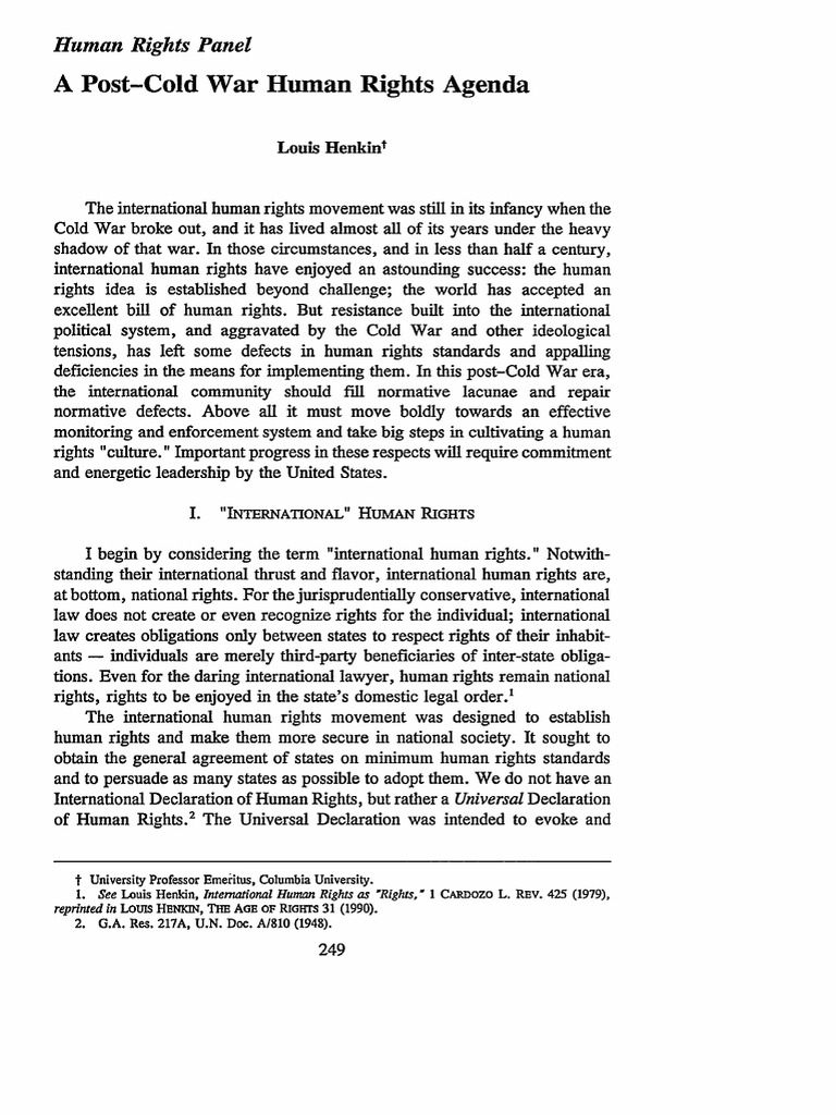 Post-Cold War Human Rights Challenges | PDF | Ratification | Treaty