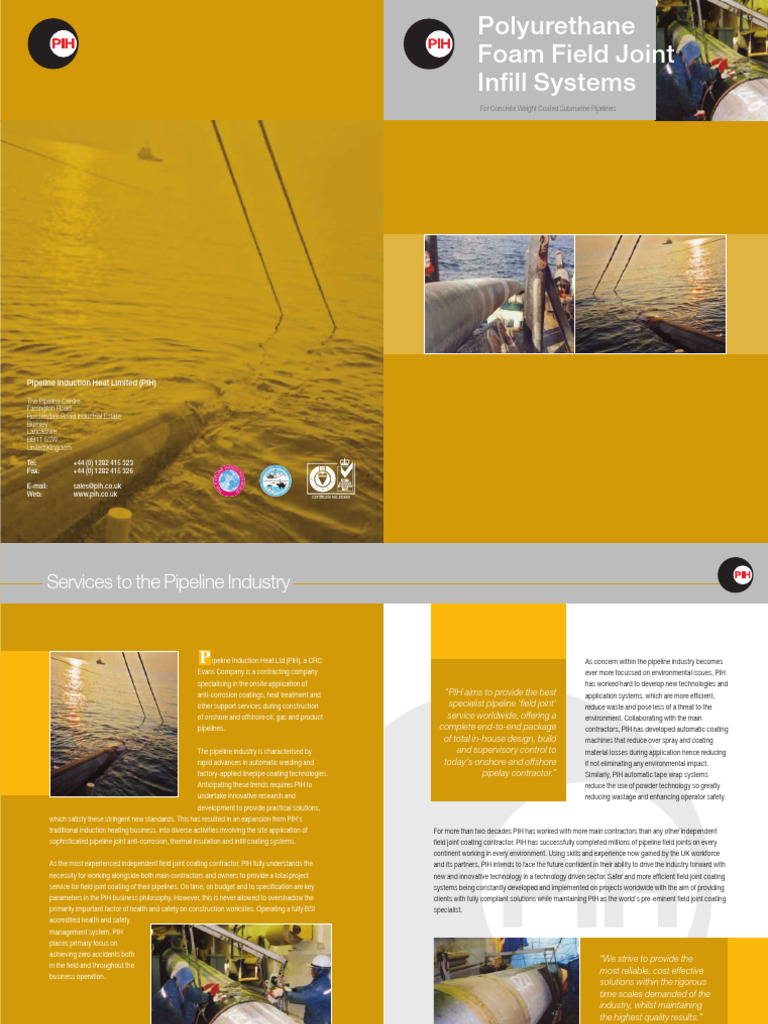 Polyurethane Foam Field Joint Infill Systems - PIH - Pipeline ... | PDF ...