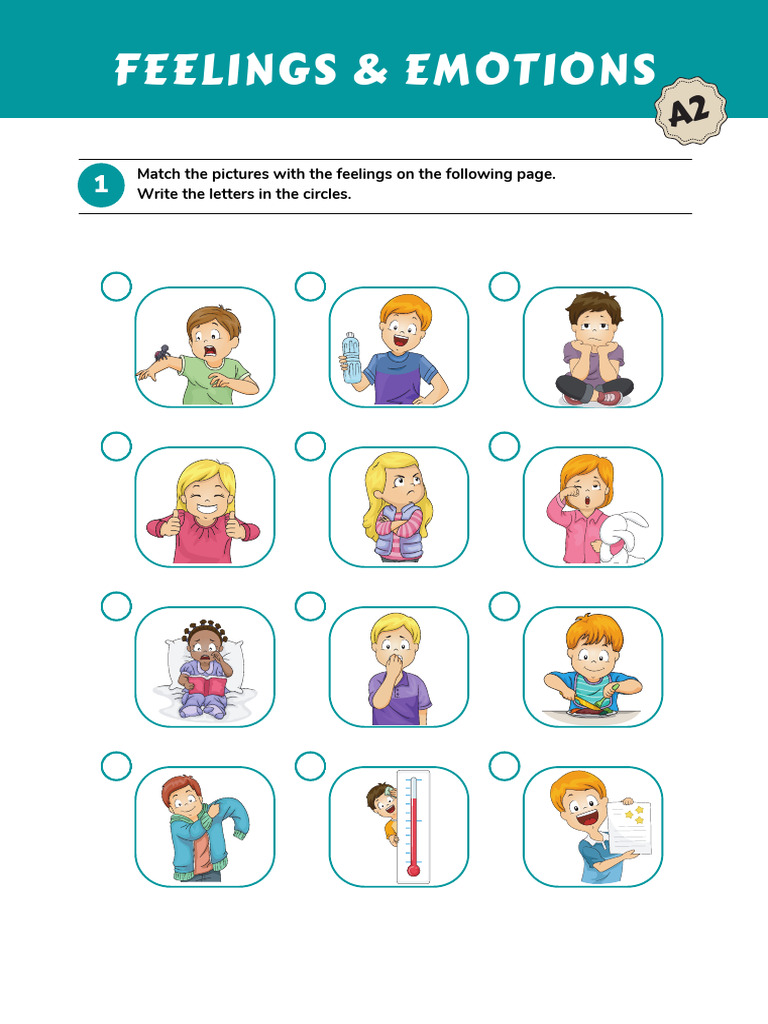 Feelings & Emotions A2 Vocabulary Worksheet | PDF | General Fiction