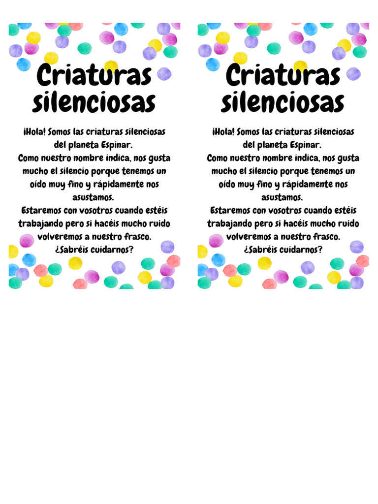 Criaturas Silenciosas del Planeta Espinar | PDF