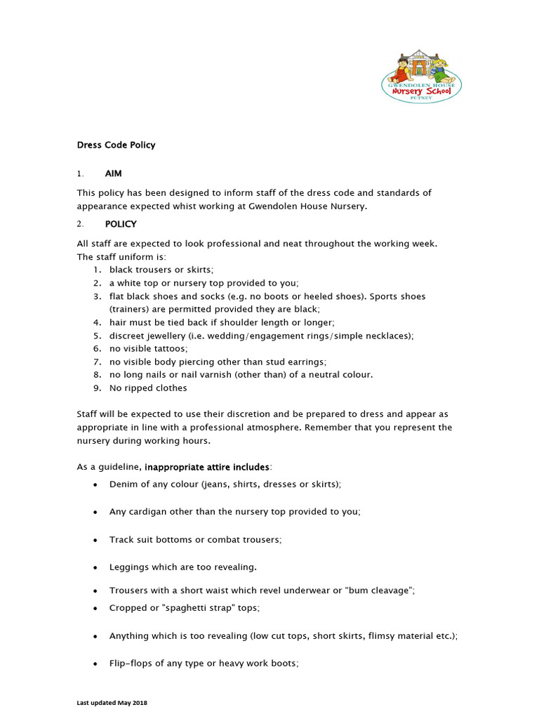 Dress Code Policy | PDF
