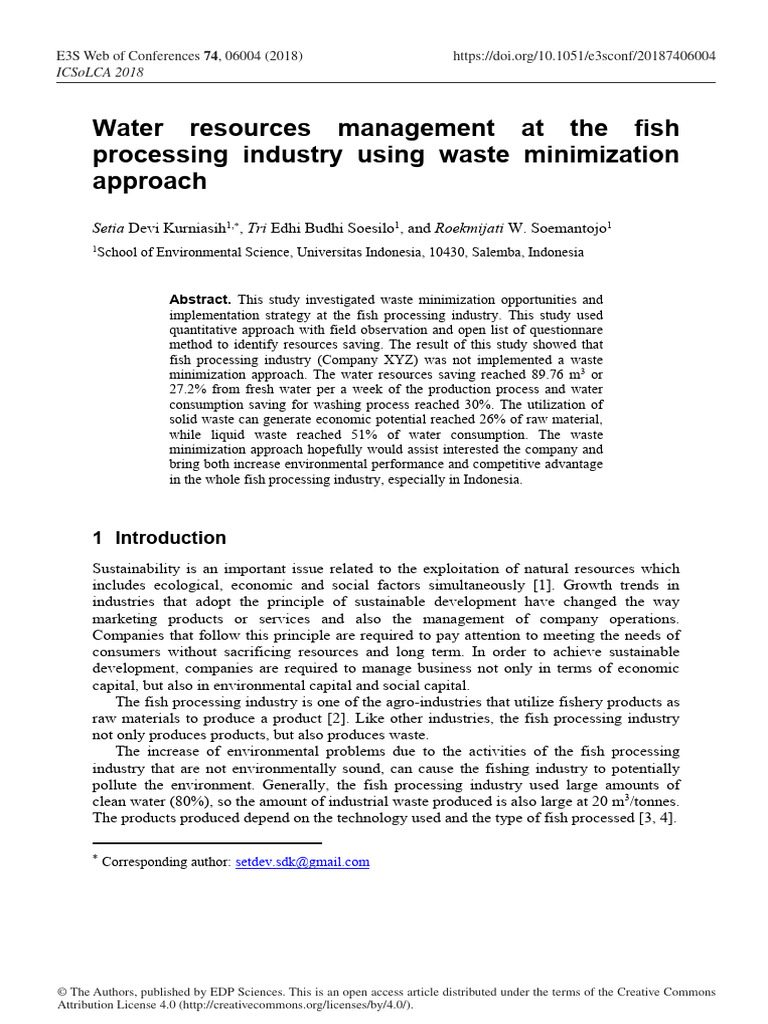 Waste Minimization in Fish Processing | PDF | Waste | Recycling