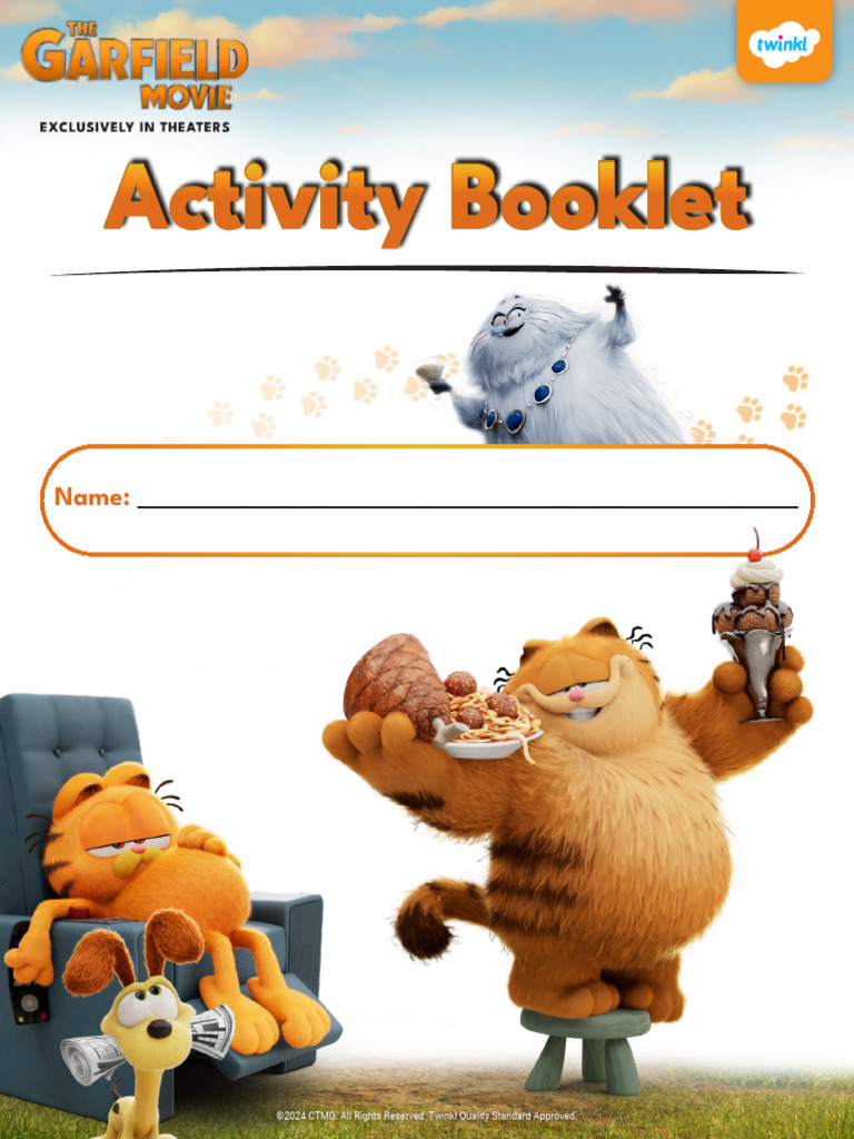 Free Garfield Activity Booklet For 3rd 5th Grade Us e 1714676769 - Ver ...