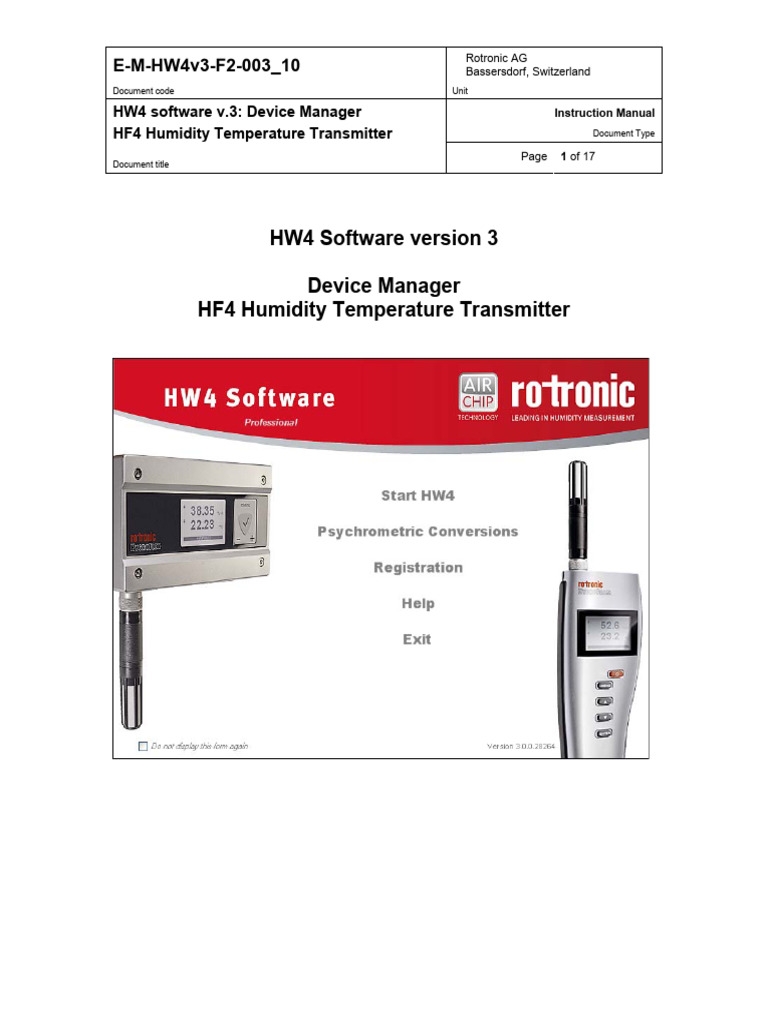 HW4 Software Version 3 Device Manager HF4 Humidity Temperature Transmitter | PDF | Computer File ...