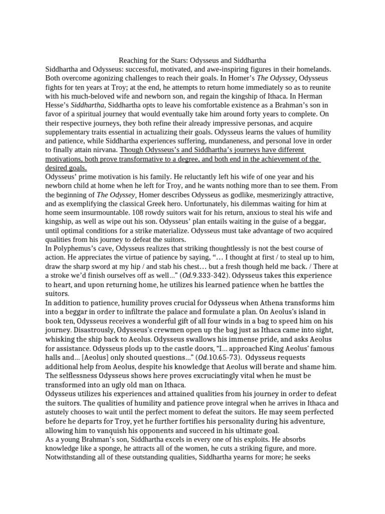 Siddartha and Odysseus | PDF | Odysseus | Odyssey