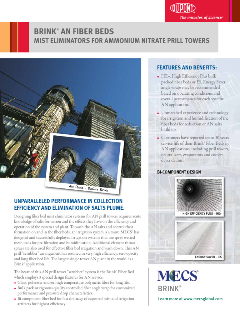 Brink Mist Eliminators Ammonium Nitrate1 | PDF | Drainage | Fibers