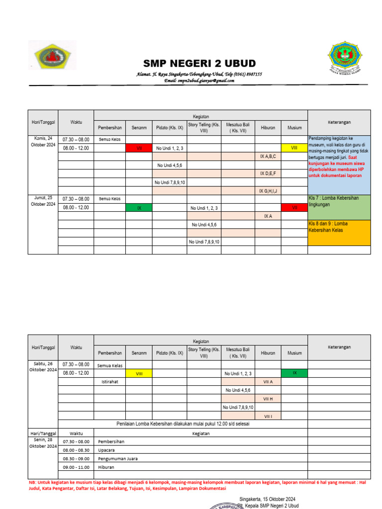 Jadwal KTS 2024 Ganjil - Removed | PDF
