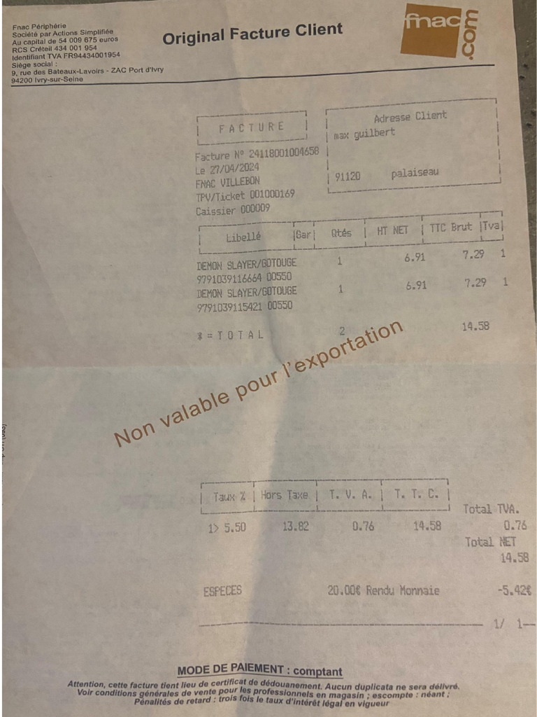 Facture Culture Max GUILBERT | PDF