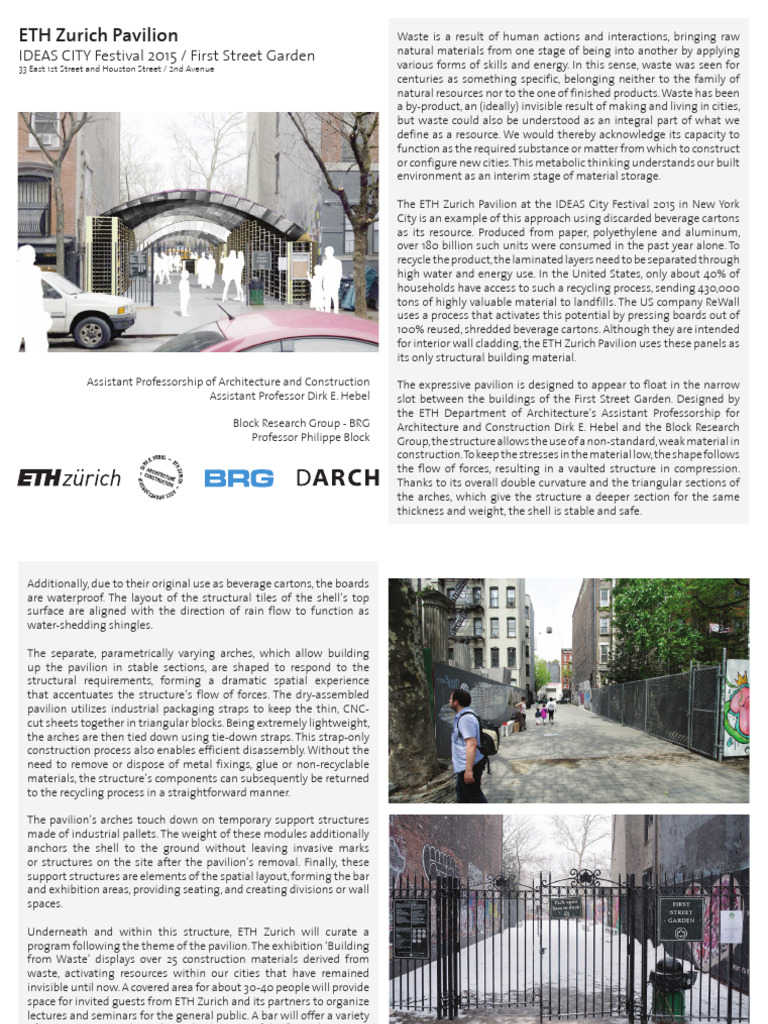 ETH Zurich Pavilion Booklet - SM - 1430809801 | PDF | Recycling | Pallet