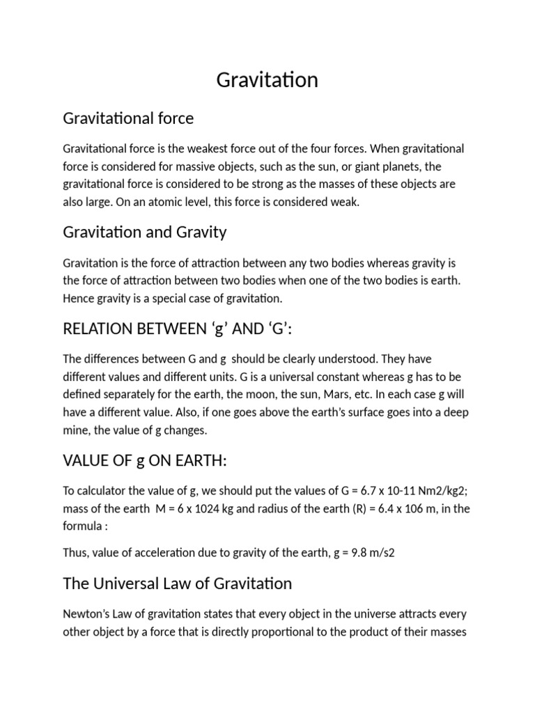 Document | PDF | Force | Gravity