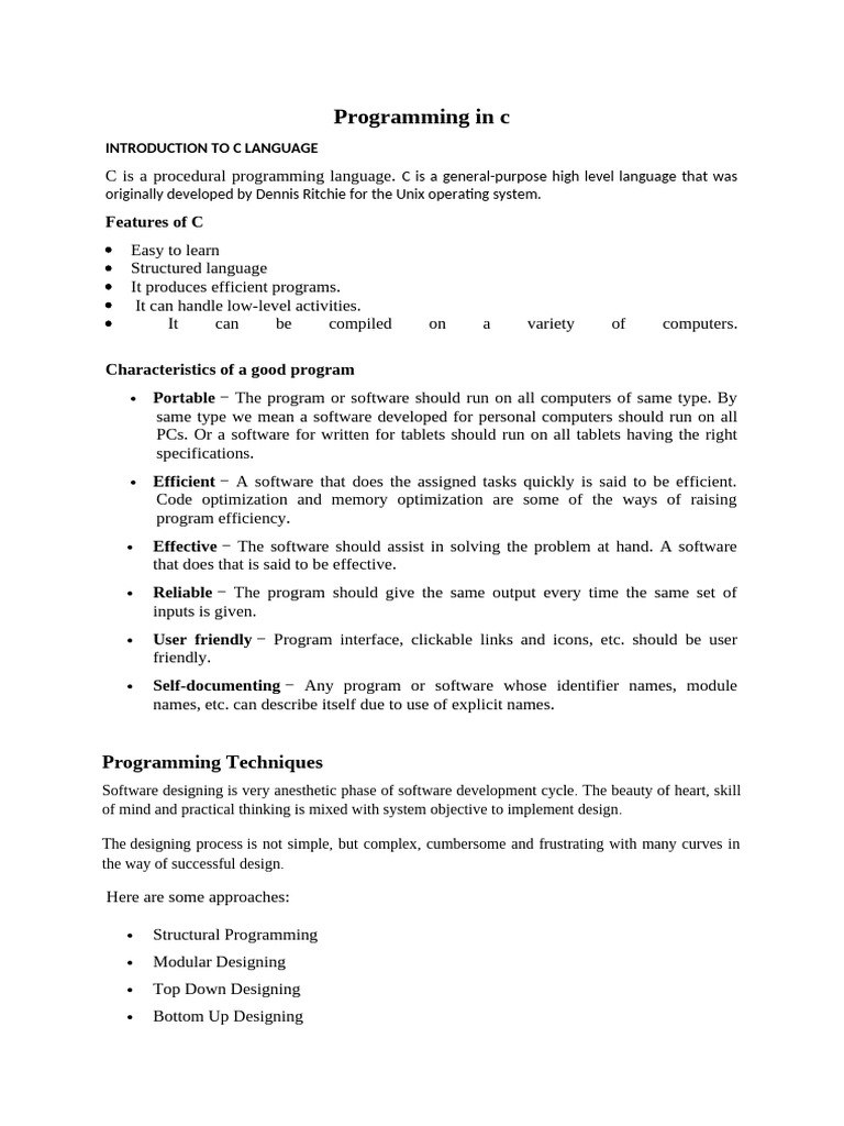 Module I C Pdf Integer Computer Science Algorithms 3911