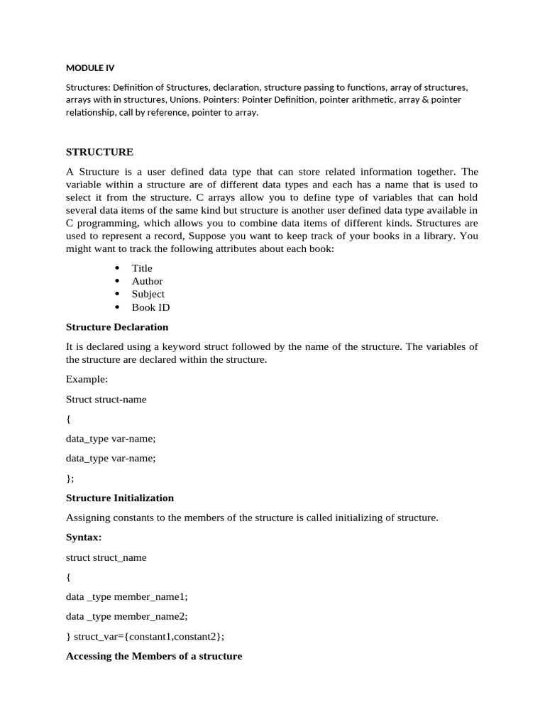 MODULE IV | PDF | Pointer (Computer Programming) | Parameter (Computer ... MODULE IV | PDF | Pointer (Computer Programming) | Parameter (Computer ...