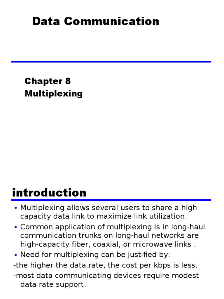 Data Communication Multiplexing Pdf Multiplexing Wavelength