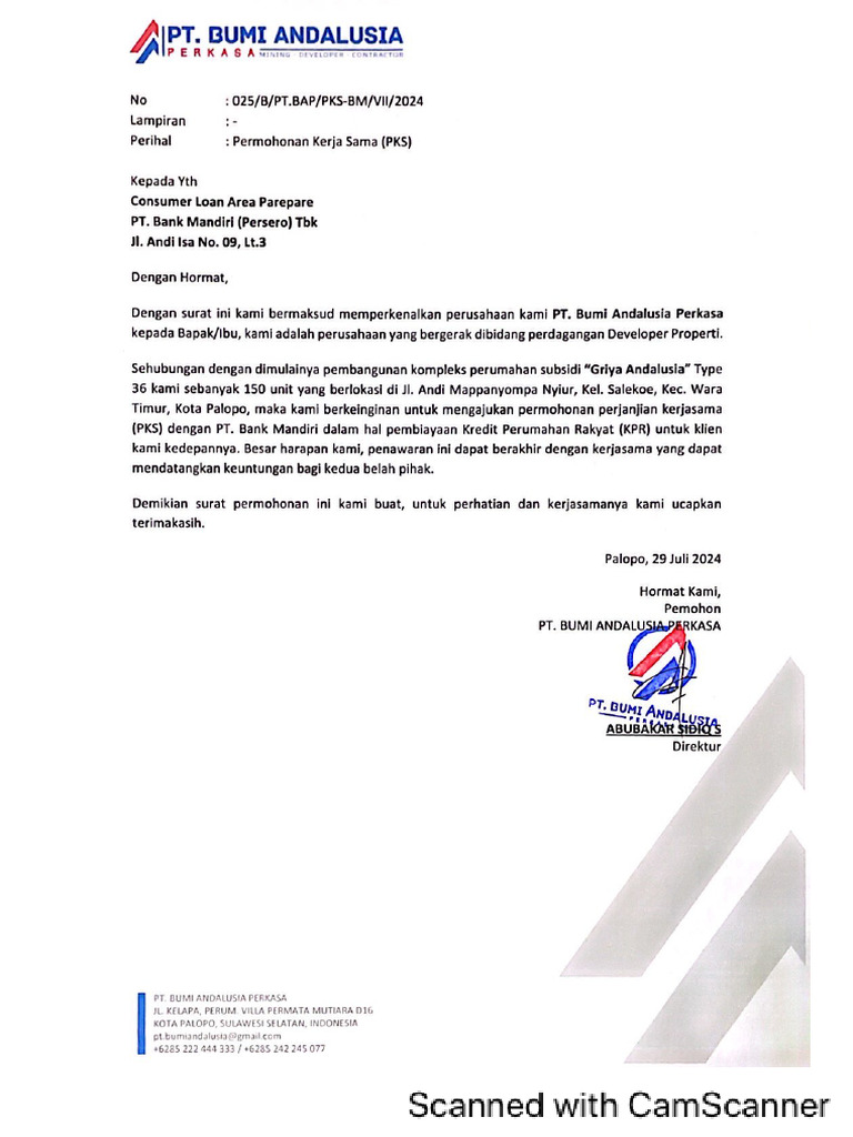 Surat Permohonan Developer | PDF