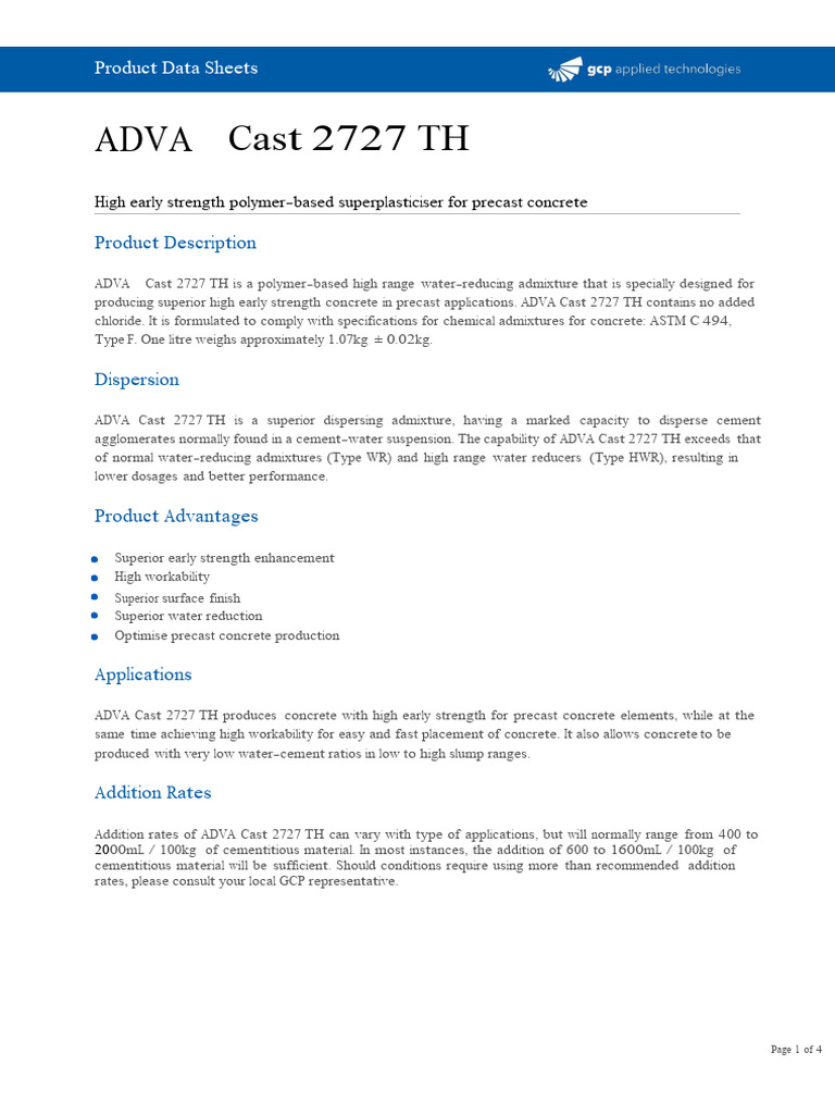 Technical data sheet ADVD 2727 | PDF | Concrete | Structural Engineering