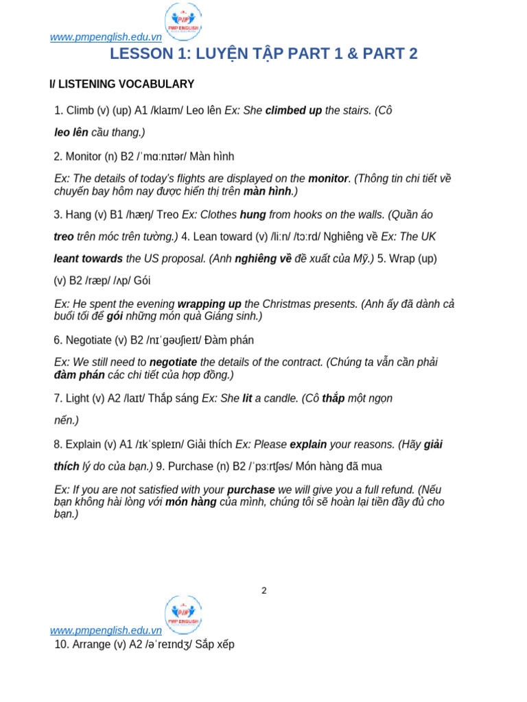 Sách Luyện Nghe p1 p2 Cơ Bản 2024-3-10 | PDF