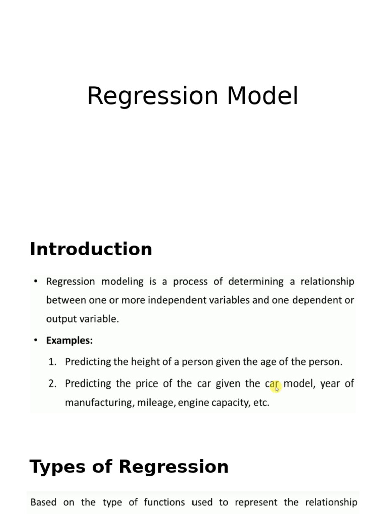 Regression Model | PDF