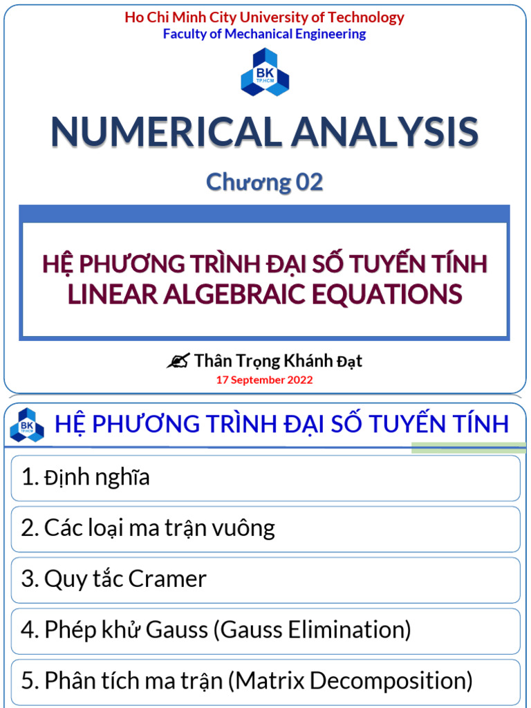 C02 - Linear Algebraic Equations | PDF