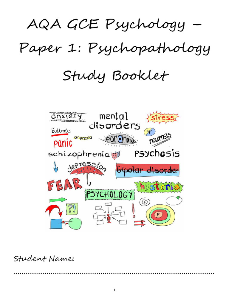 Psychopathology Exam Study Guide | PDF | Mental Health | Psychology