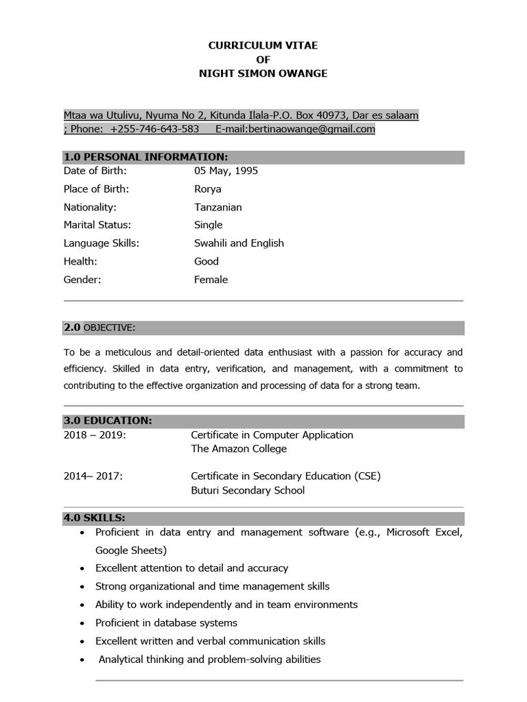 Nightness CV 2-1 | PDF | Data | Computing