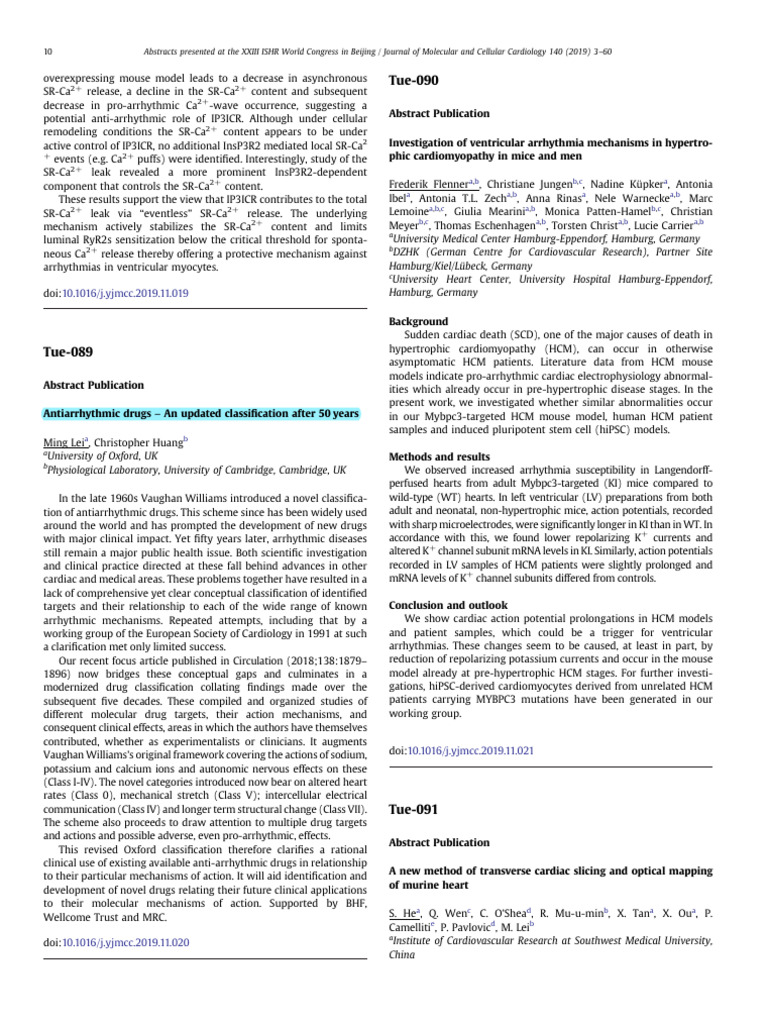 Antiarrhythmic Drugs - An Updated Classification After 50 Years 2019 ...