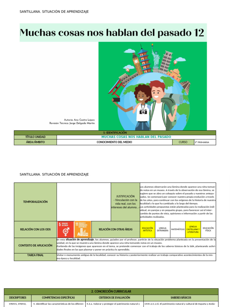 Aprendizaje sobre el Pasado en 3º Primaria | PDF | Evaluación | Maestros