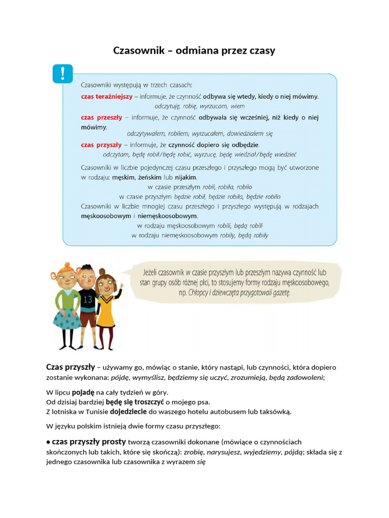 Czasownik - Odmiana Przez Czasy | PDF