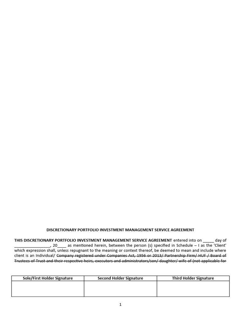 DPMS Agreement - Individual - PG 1 | PDF