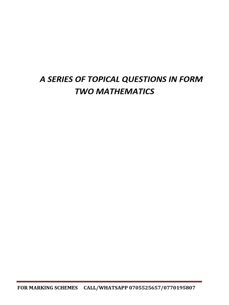 F2 MATHS TOPICALS | PDF | Area | Triangle