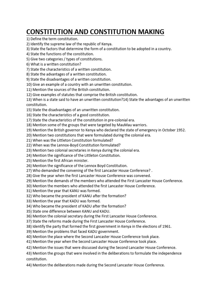 Constitution and Constitution Making | PDF | Constitution | Political ...