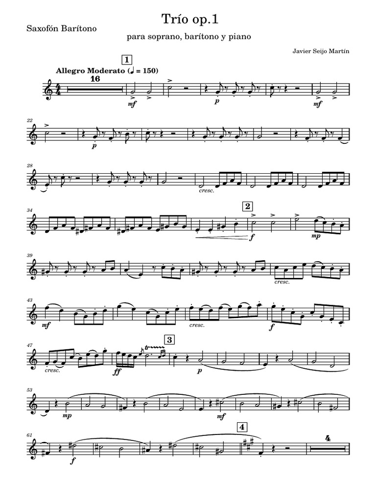 Trío Op.1 para Soprano y Barítono | PDF | Musical Forms | Compositions ...