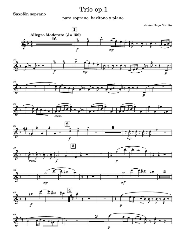 Trío Op.1 Javier Seijo - Saxofón Soprano | PDF