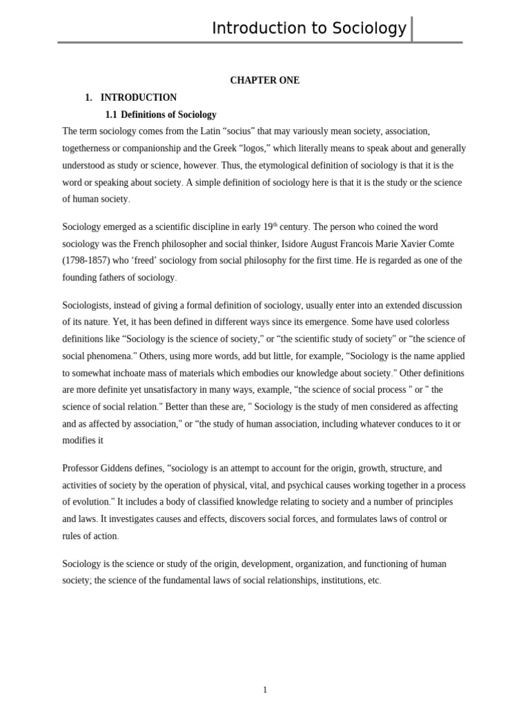 Intro Handout - Mesfin-For Sociology | PDF | Sociology | Science