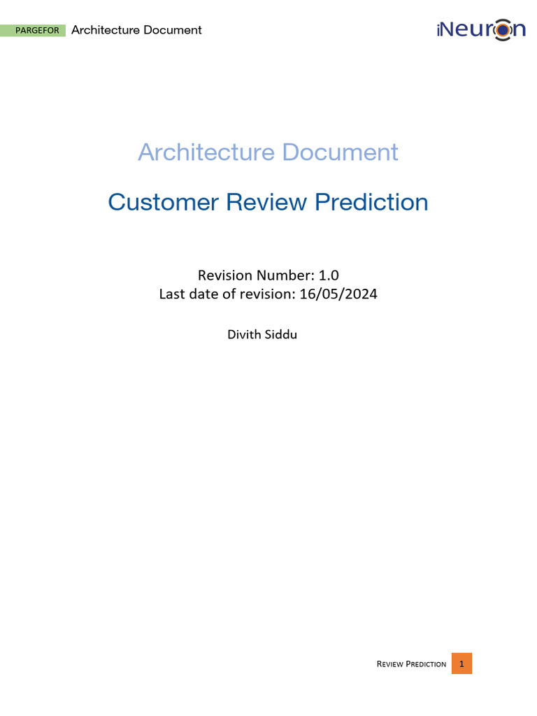 Customer Review Prediction Architecture | PDF | Receiver Operating ...