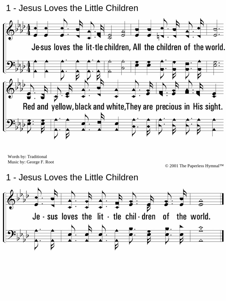 1 (F) Jesus Loves The Little Children | PDF