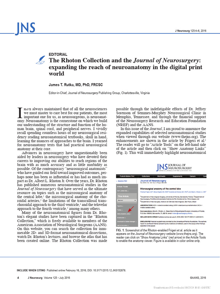 J Neurosurg Article p4 | PDF | Neurosurgery | Anatomy