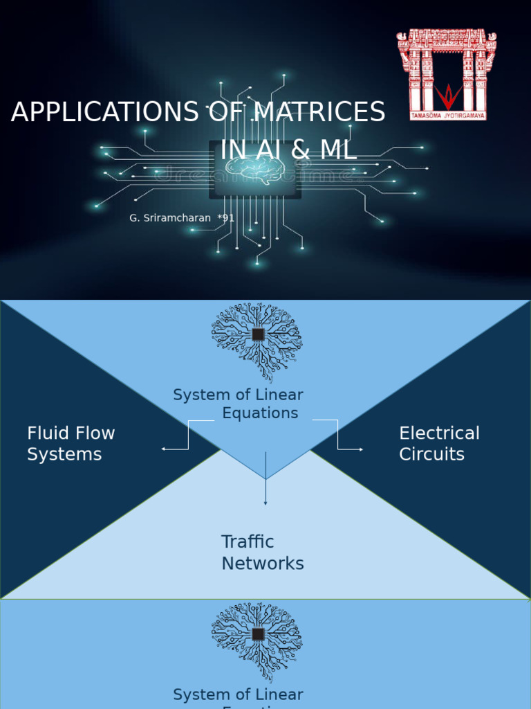 Applications of Matrices in Ai & ML: G. Sriramcharan 91 | PDF | Fluid ...