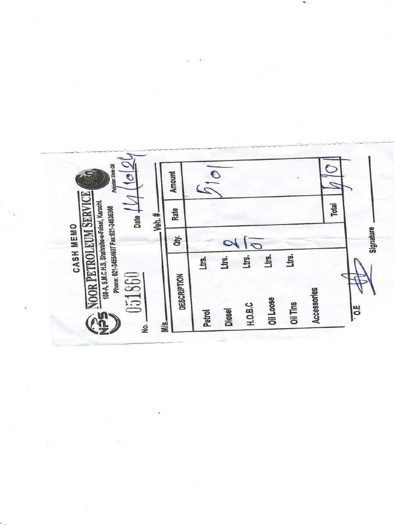 Fuel Slip - 0001 | PDF