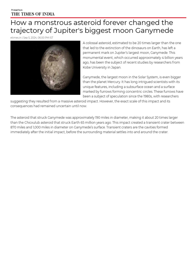 How A Monstrous Asteroid Forever Changed The Trajectory of Jupiter's ...